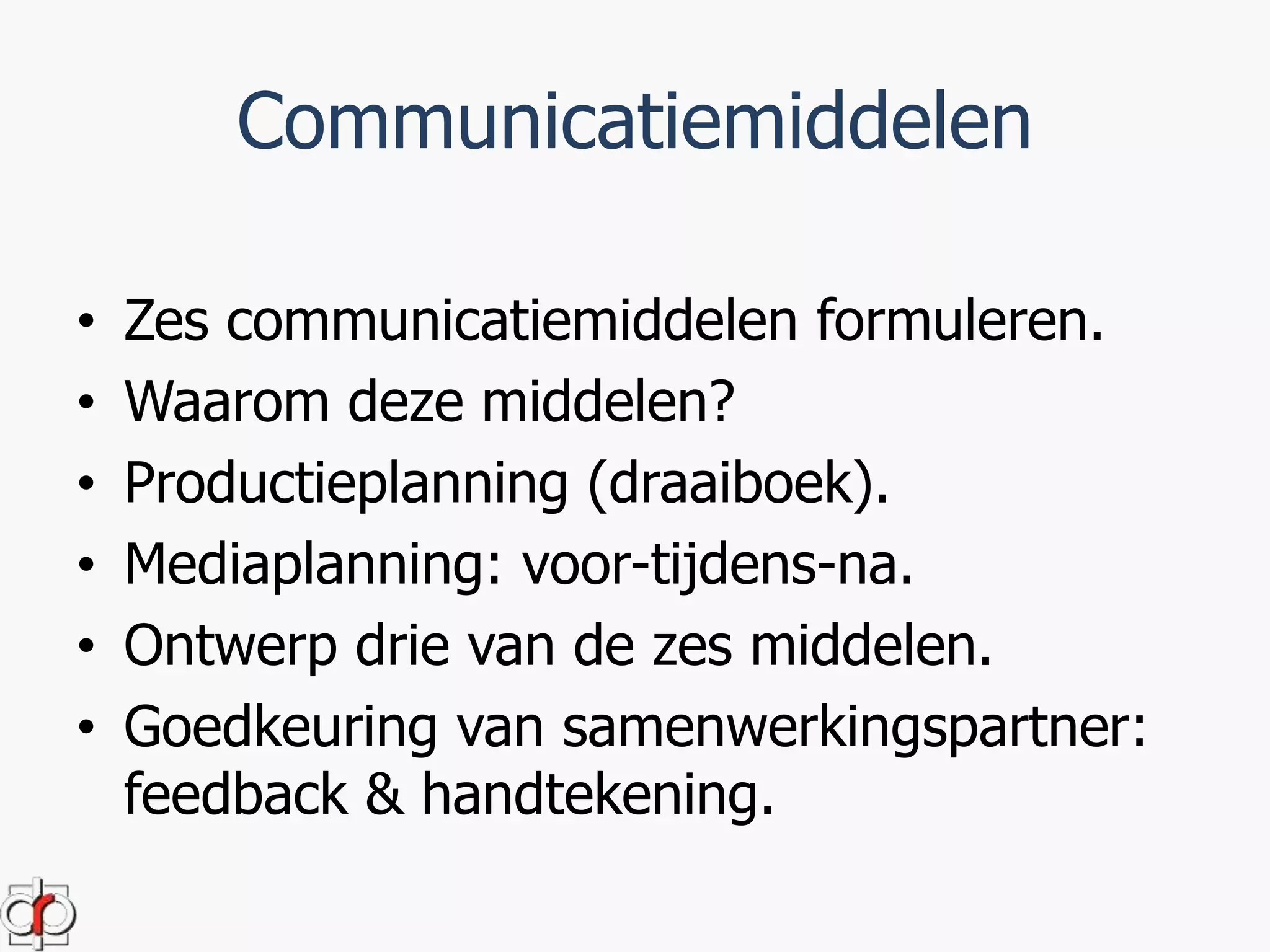 Communicatieplan | PPTX