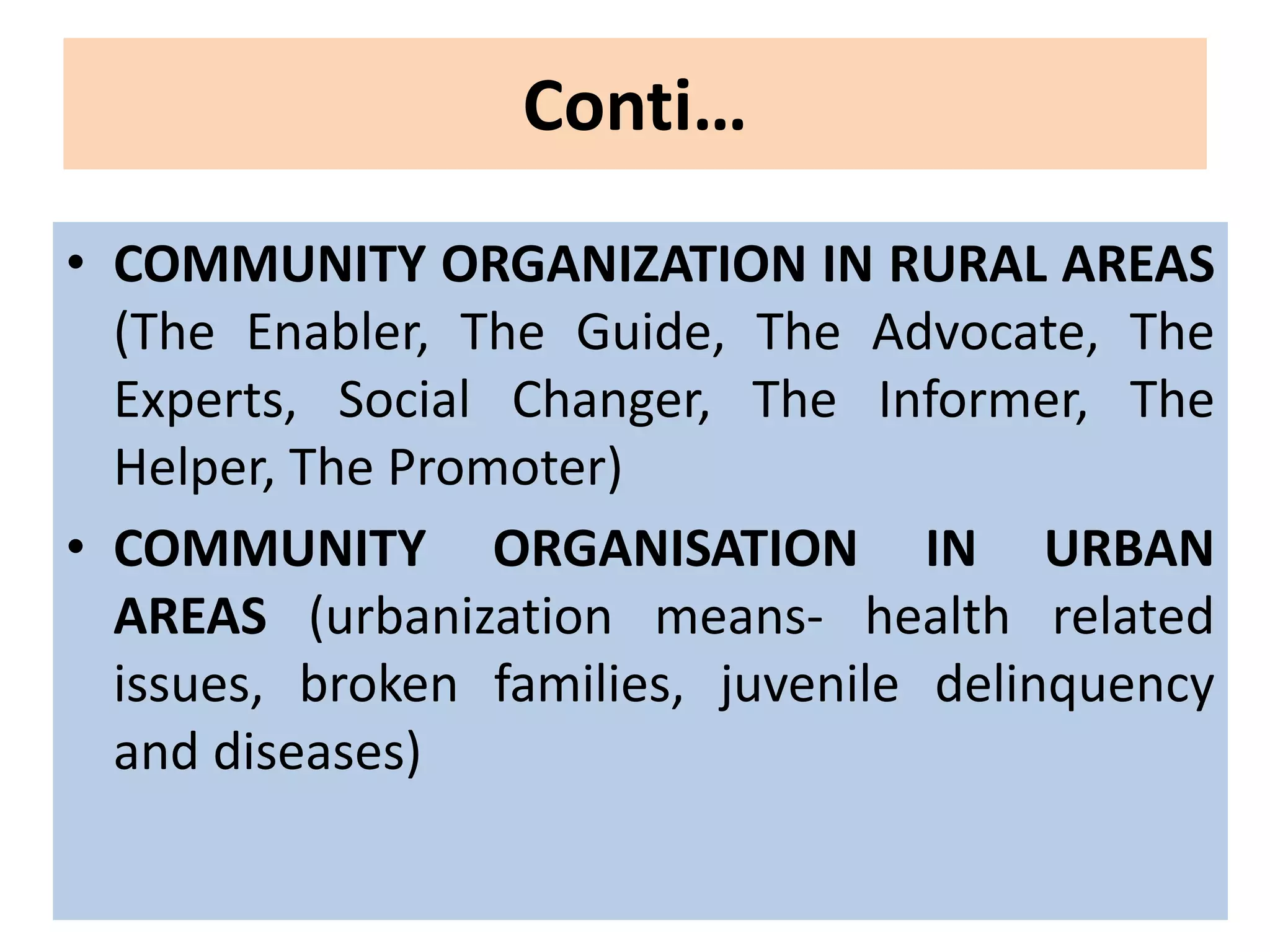 Scope and Process of Community Organization | PPTX