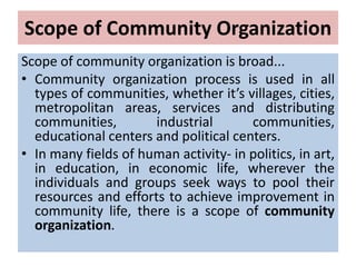 Scope and Process of Community Organization | PPTX