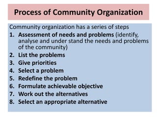 Scope and Process of Community Organization | PPTX