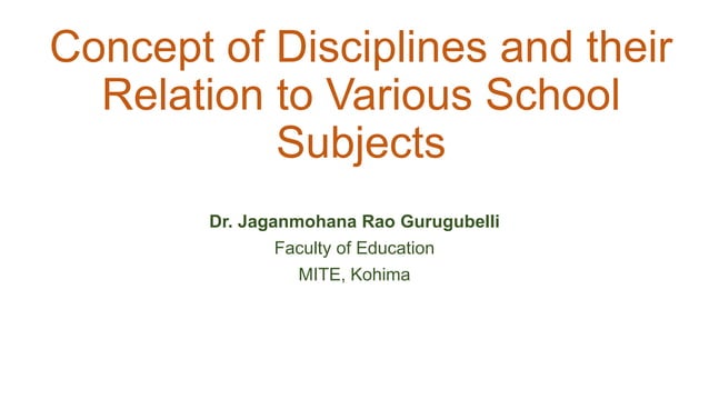 5 concept of disciplines and their relation to various school subjects ...