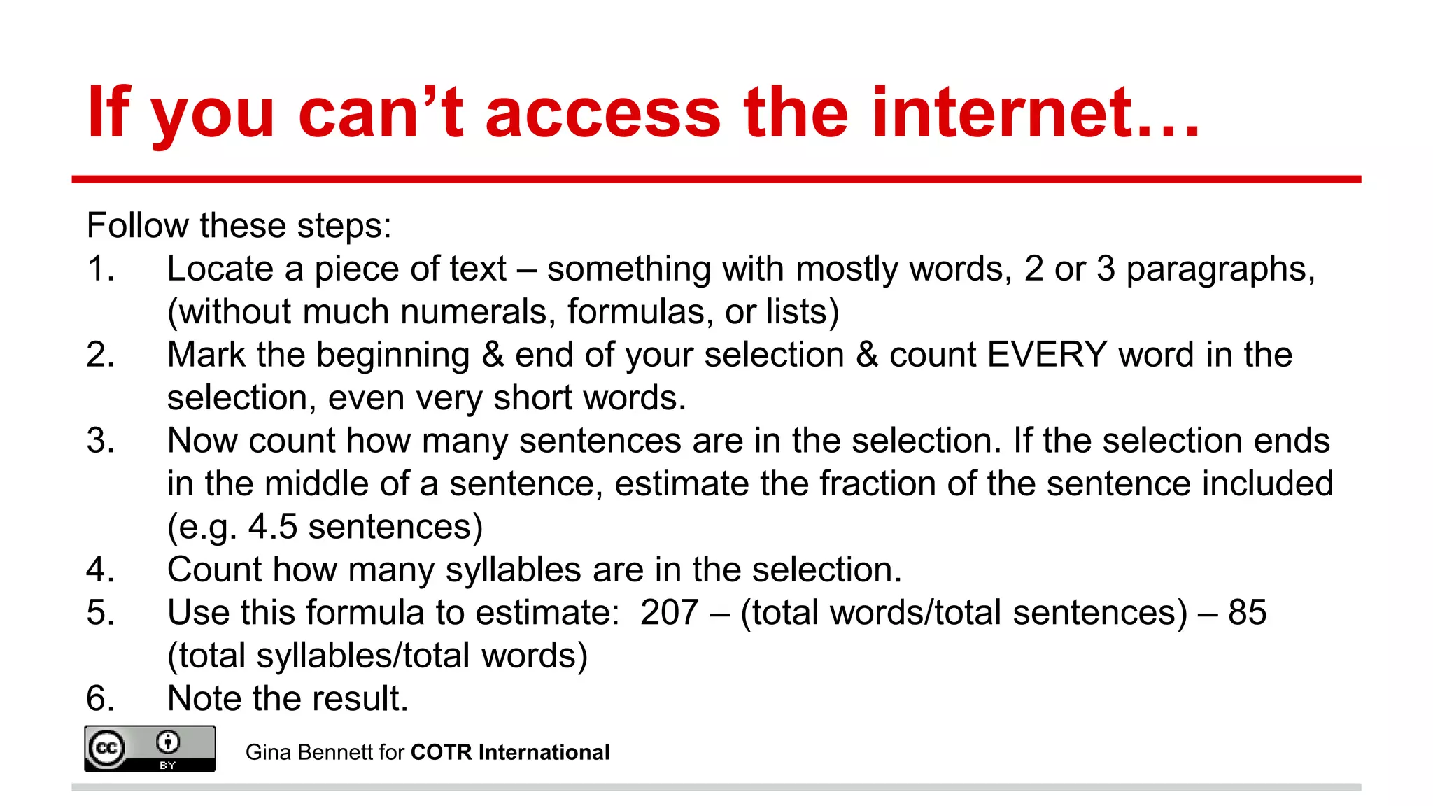 Adapting textual resources for low-literacy learners | PPT