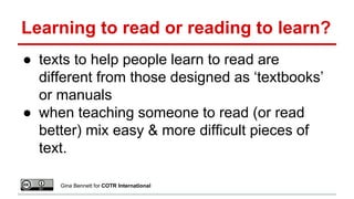 Adapting textual resources for low-literacy learners | PPT