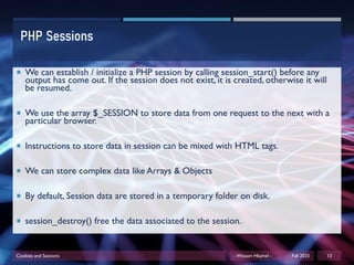 Cookies Implementaion within HTTP protocol and Sessions programming in ...