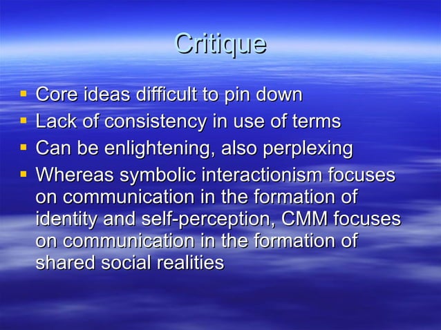 Coordinated Management Of Meaning | PPT