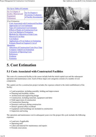 5. cost estimation | PDF