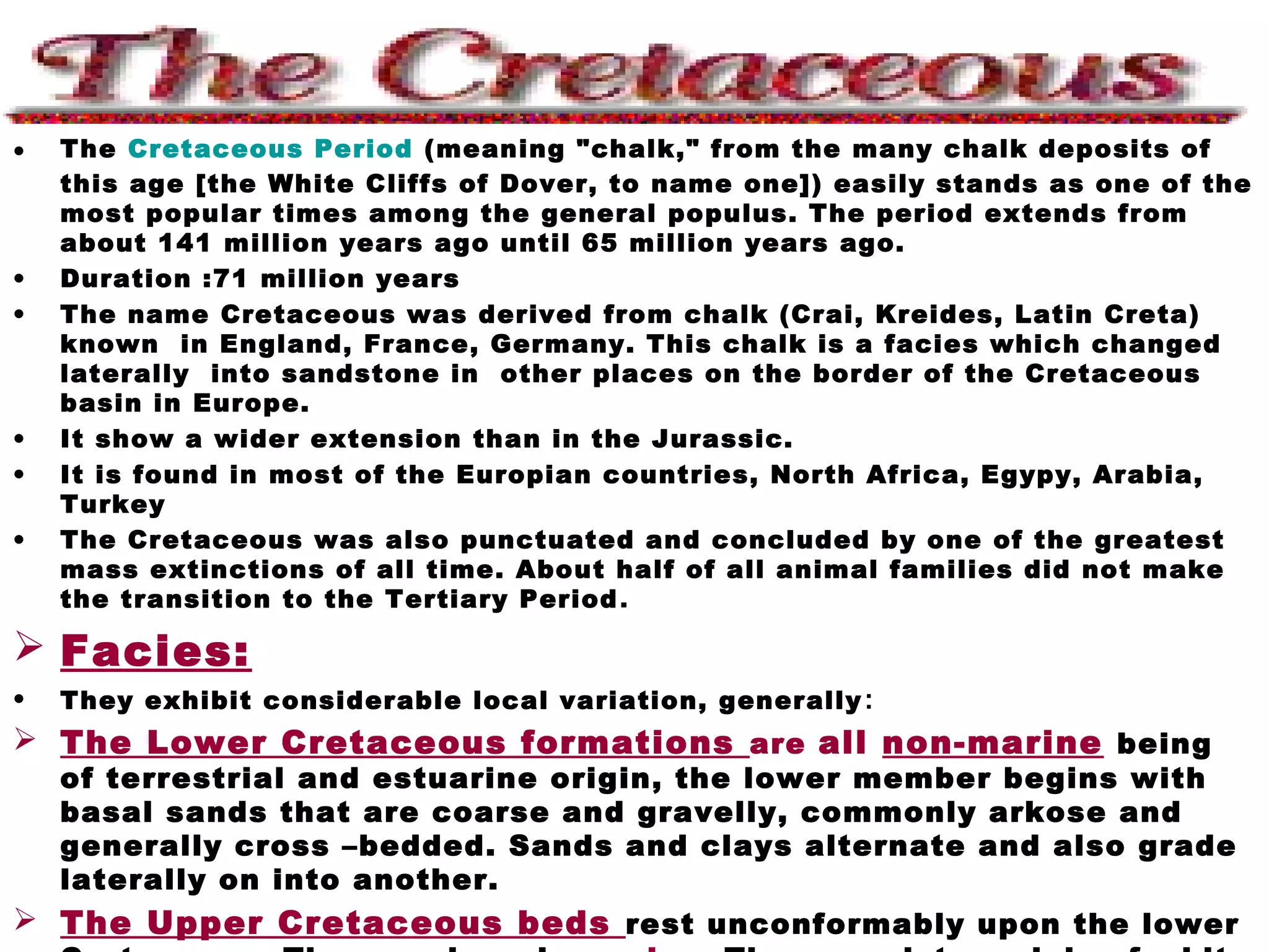 Cretaceous Periods | PPT