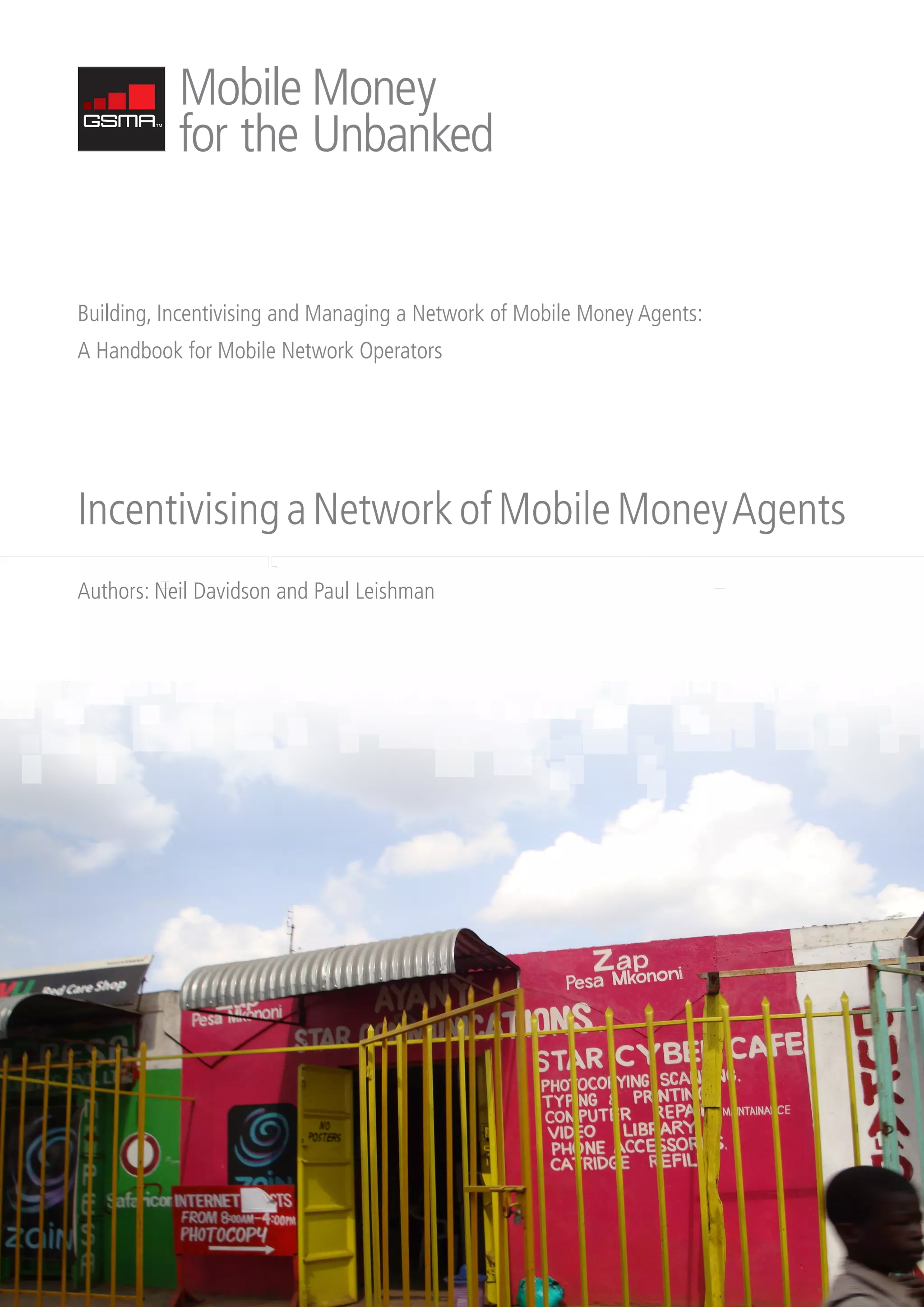 Incentivising a network of mobile money agents | PDF
