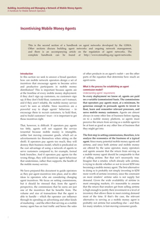 Incentivising a network of mobile money agents | PDF