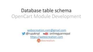 Database table schema explained of Opencart | PPT