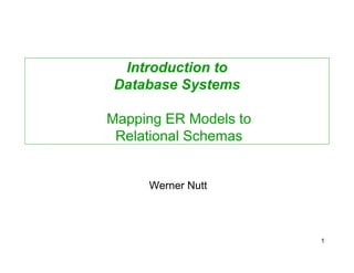 DB Systems : Mapping ER Models to Relational Schema | PDF