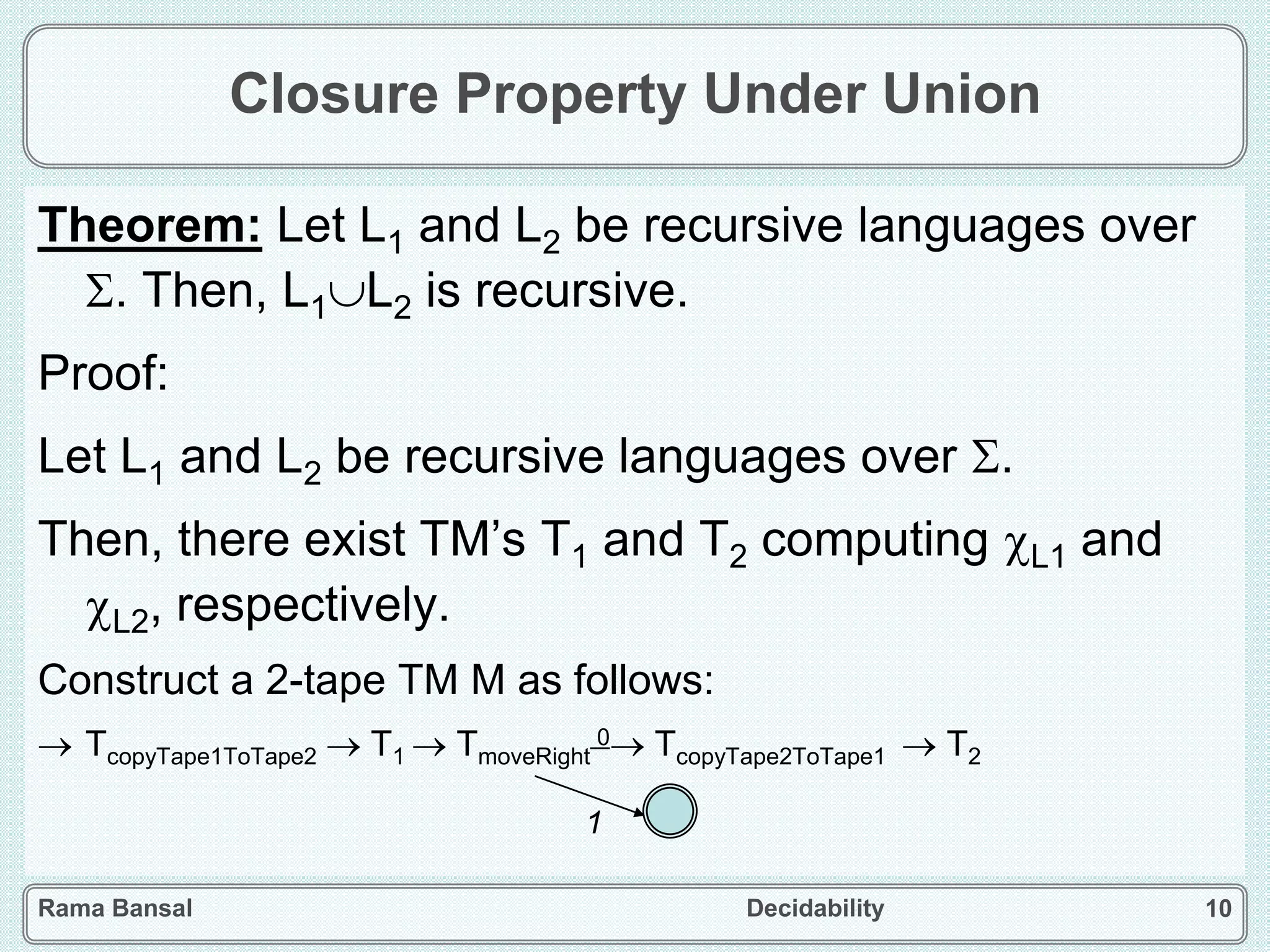 5 decidability theory of computation | PPT | Programming Languages | Computing