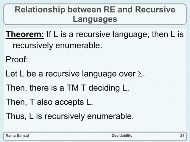 5 decidability theory of computation | PPT | Programming Languages | Computing