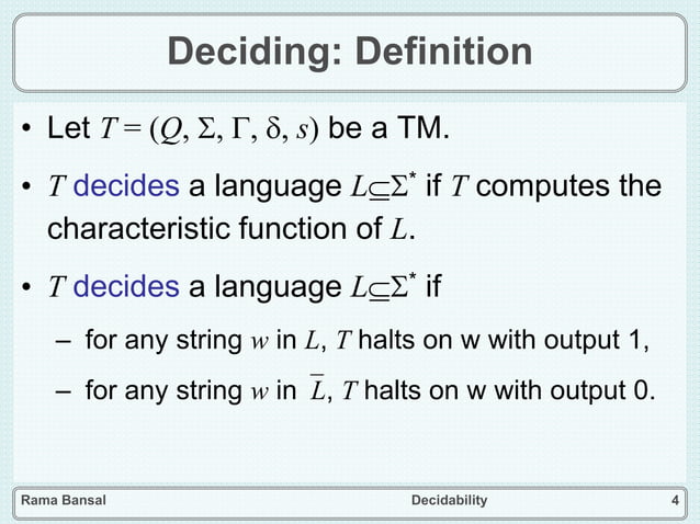 5 decidability theory of computation | PPT | Programming Languages | Computing