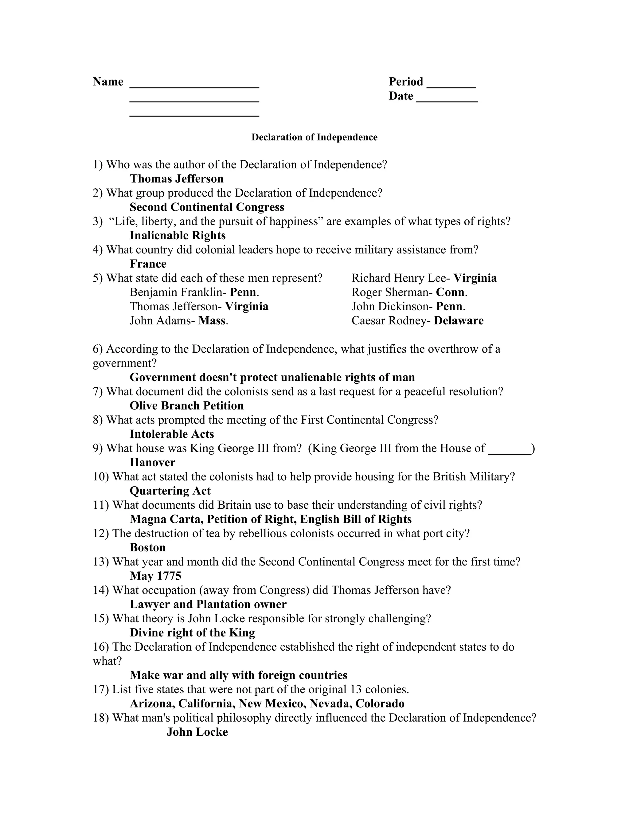 5 declaration ofindependence | DOC