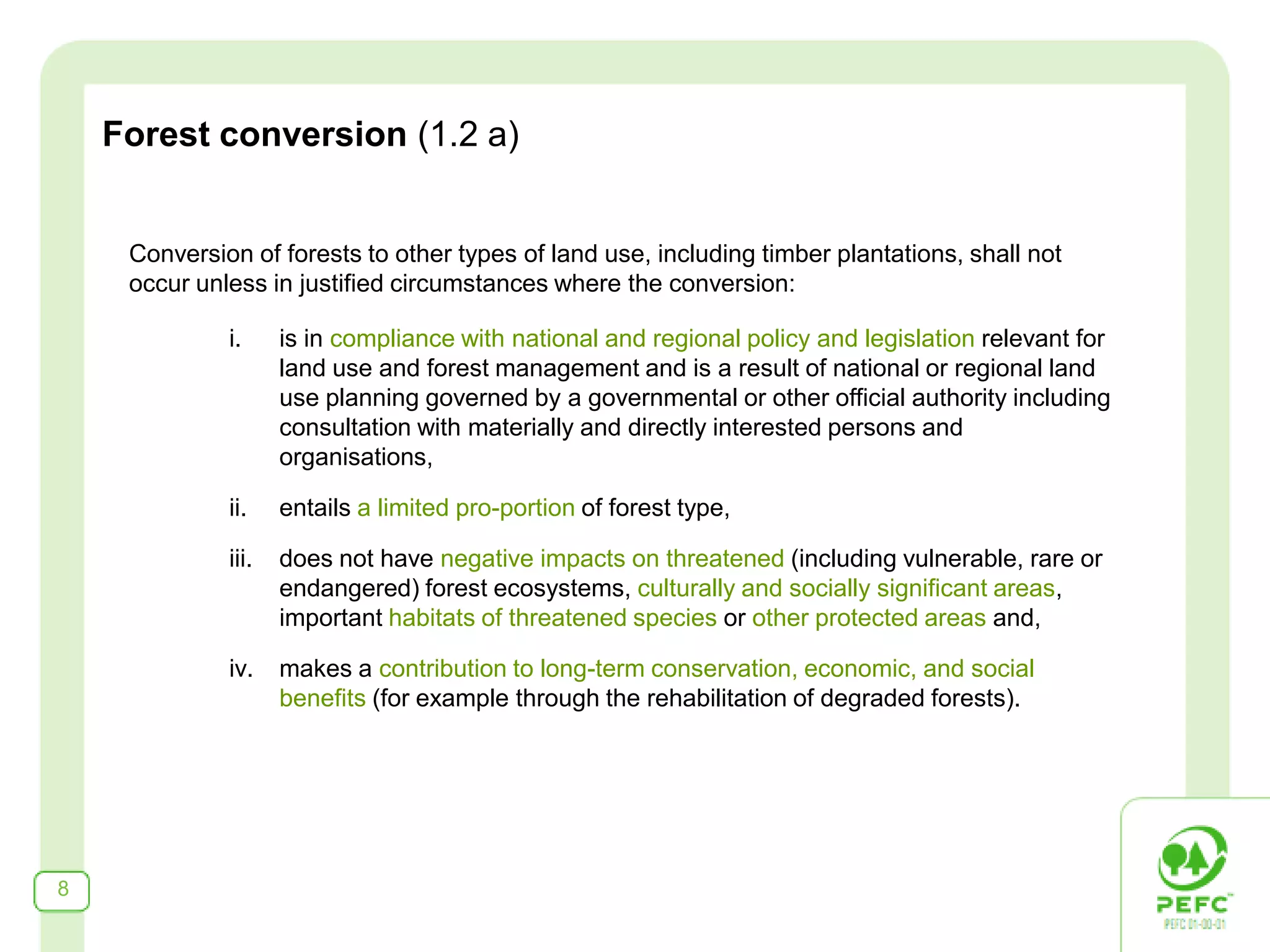 Draft Requirements for Sustainable Forest Management | PPT