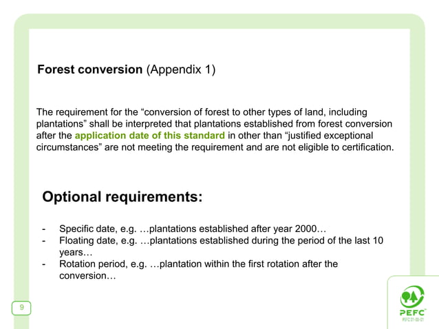 Draft Requirements for Sustainable Forest Management | PPT