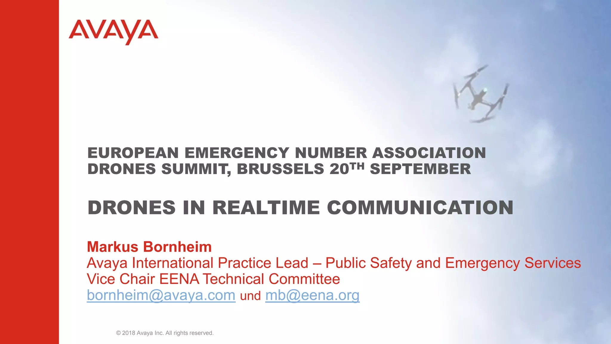 Drones in real time communication - AVAYA | PPT