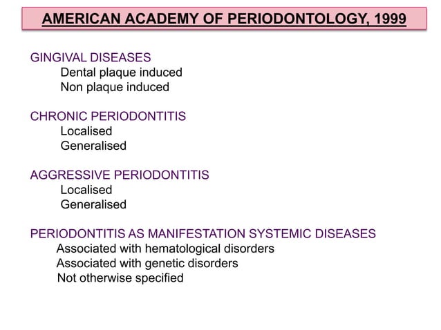 classification of periodontal diseases | PPT