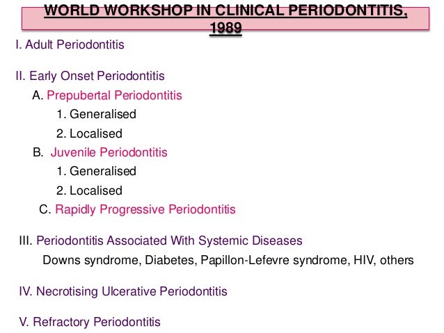 classification of periodontal diseases