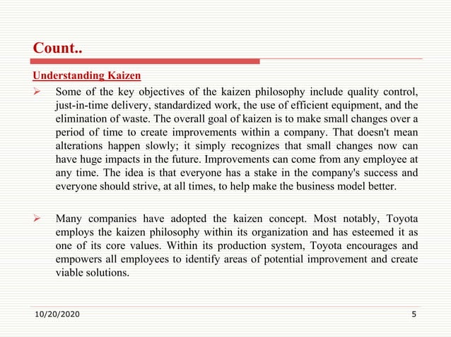 5-Elements of kaizen in Total Quality Management | PDF