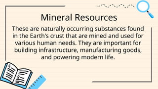 mineral resources and types of mineral resources | PPTX