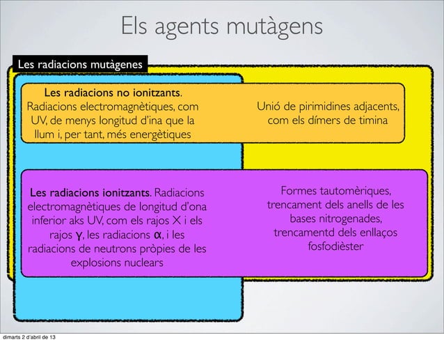 70. Els agents mutàgens | PPT