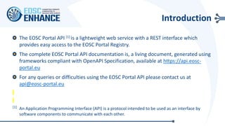 EOSC Portal Application Programming Interface Tutorial | PPT
