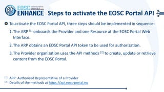 EOSC Portal Application Programming Interface Tutorial | PPT