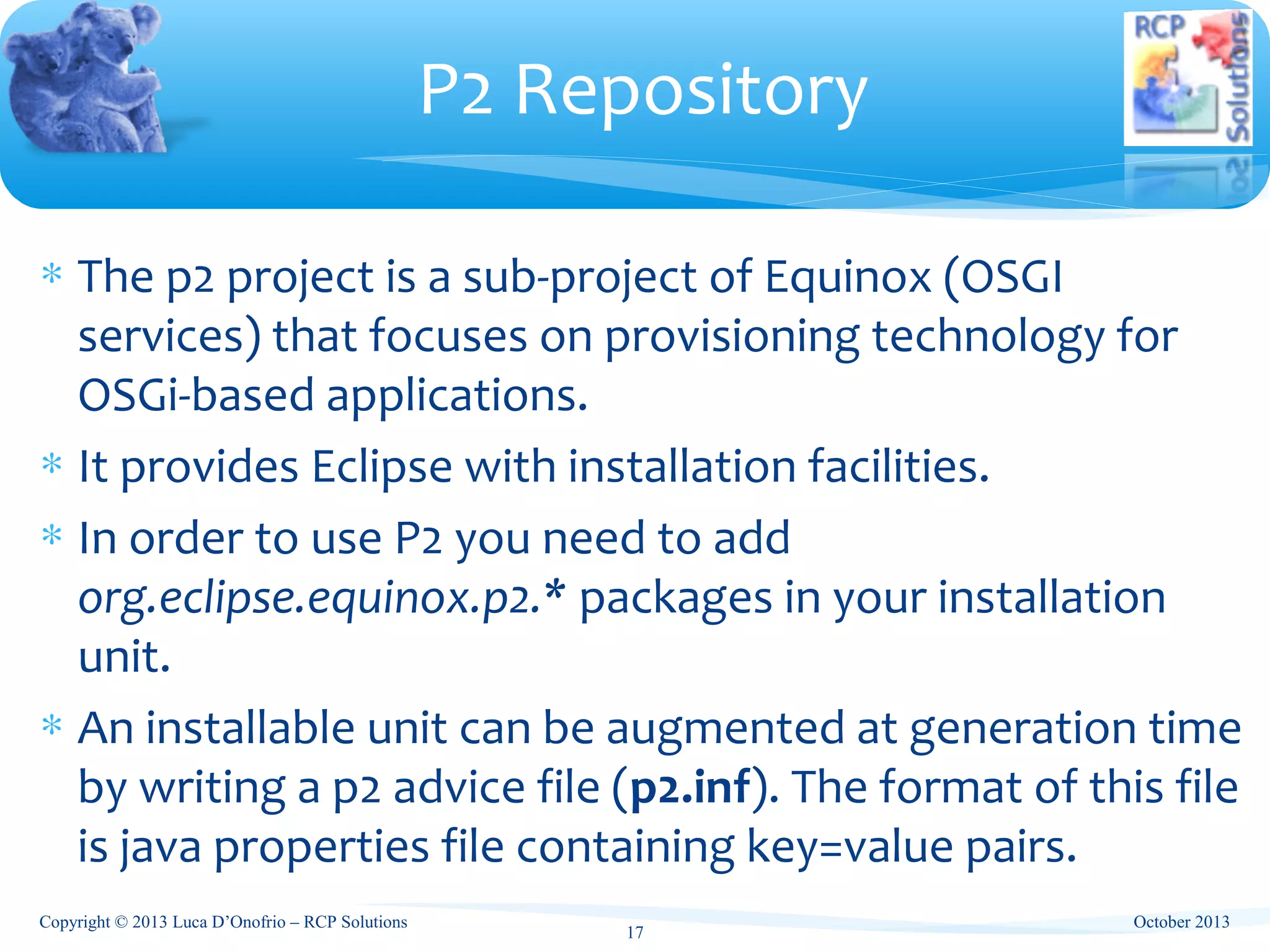 Eclipse Training - RCP & Industrialization | PPT