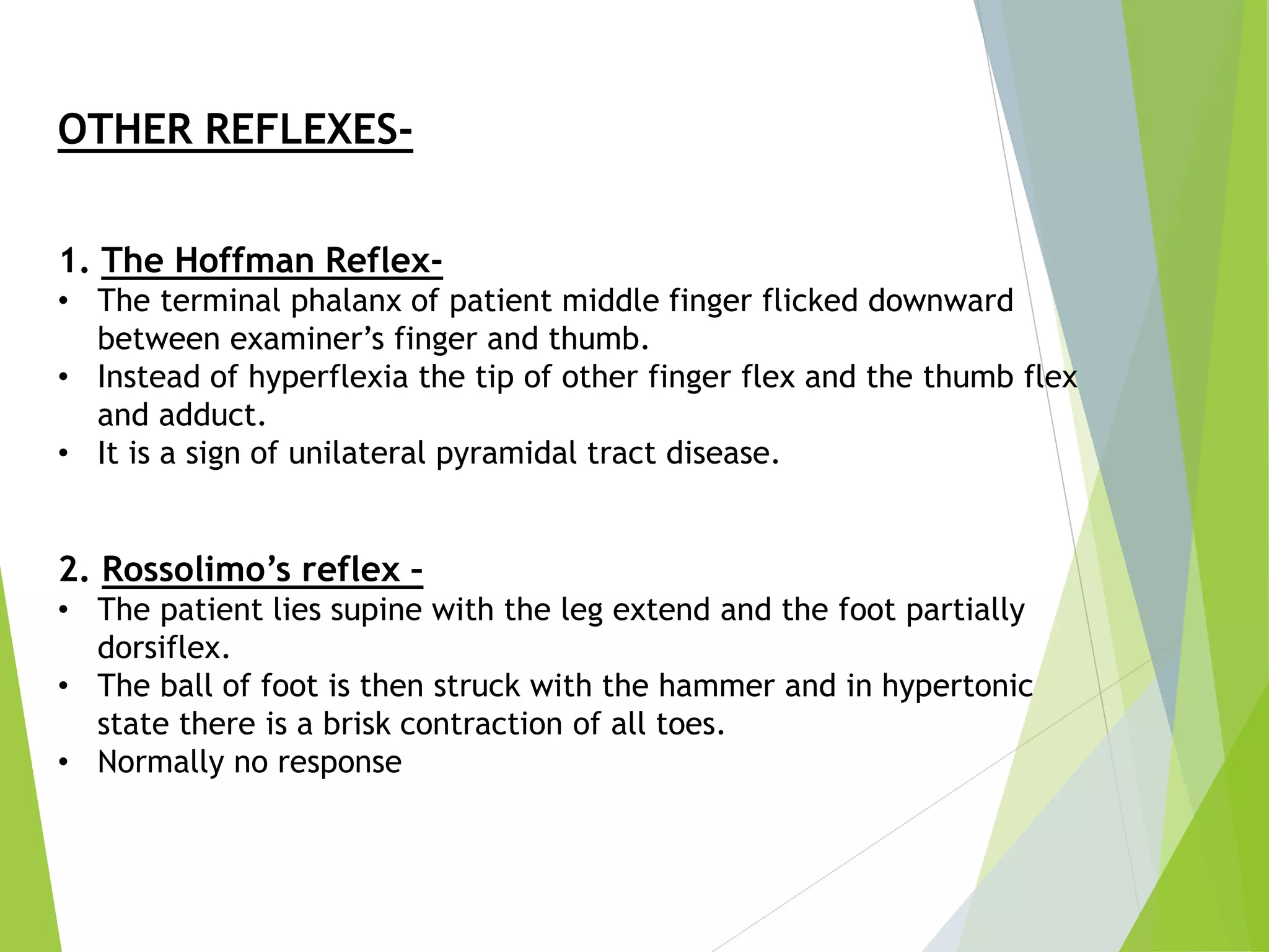 Part 5 examination of reflex | PPTX | Death, Injury, or Military ...