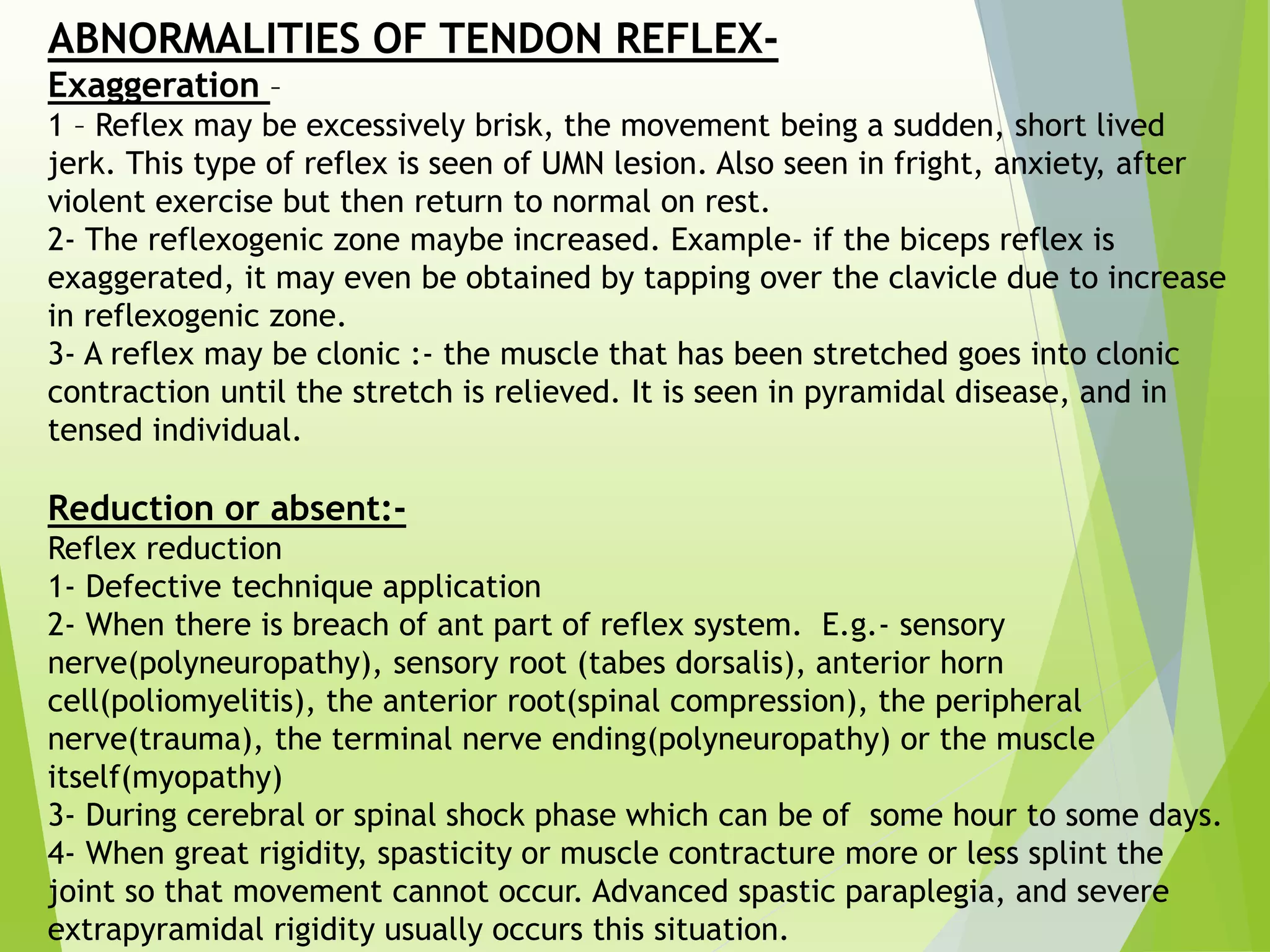 Part 5 examination of reflex | PPTX