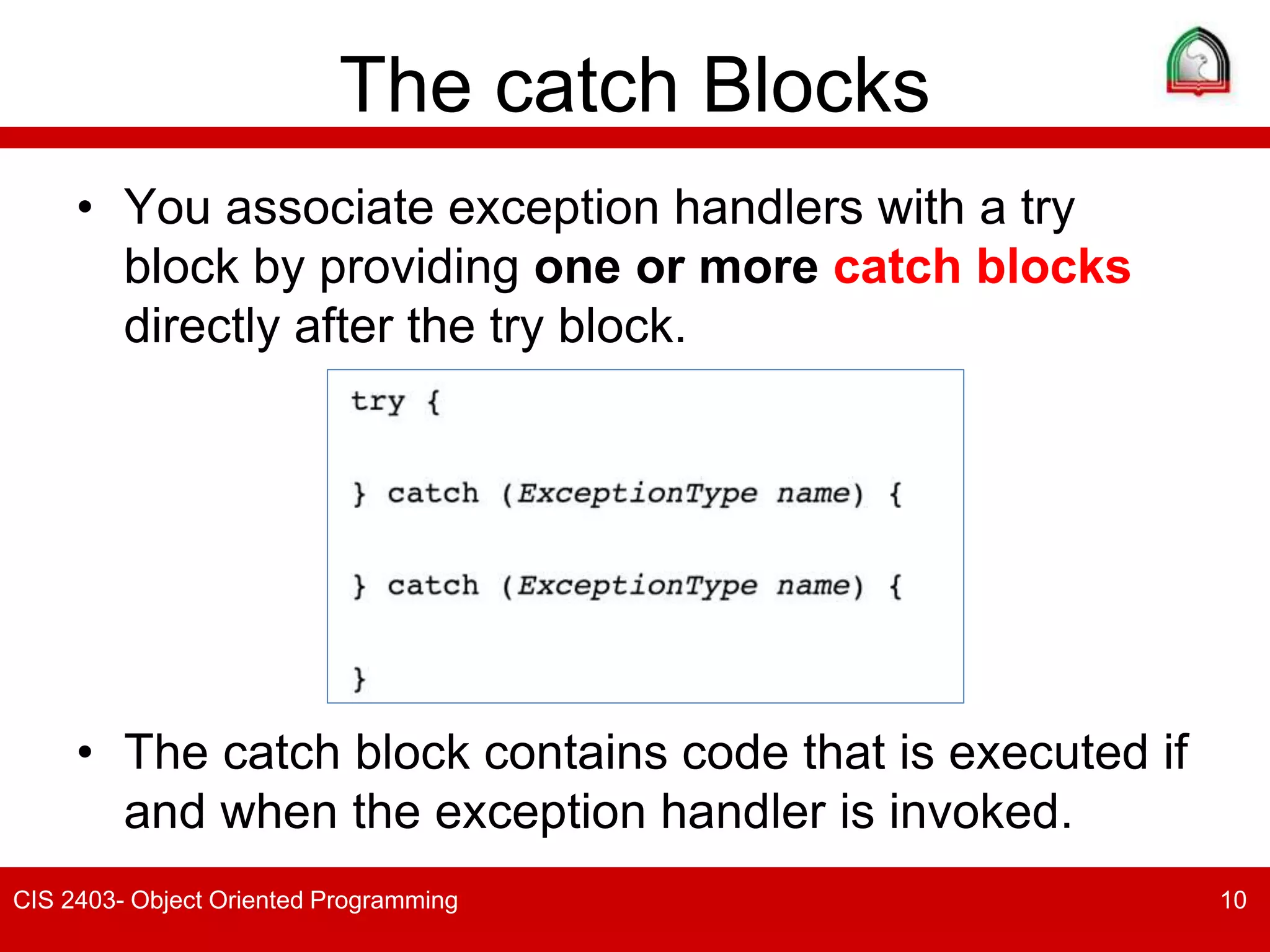 Exception Handling Pptx Programming Languages Computing