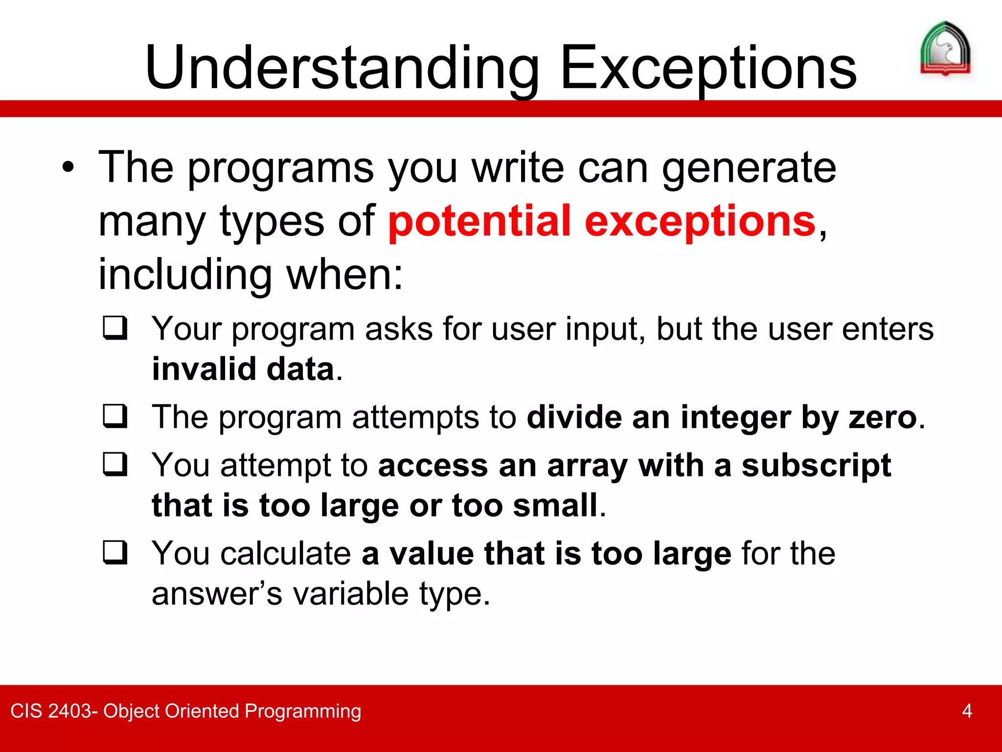 Exception handling | PPTX