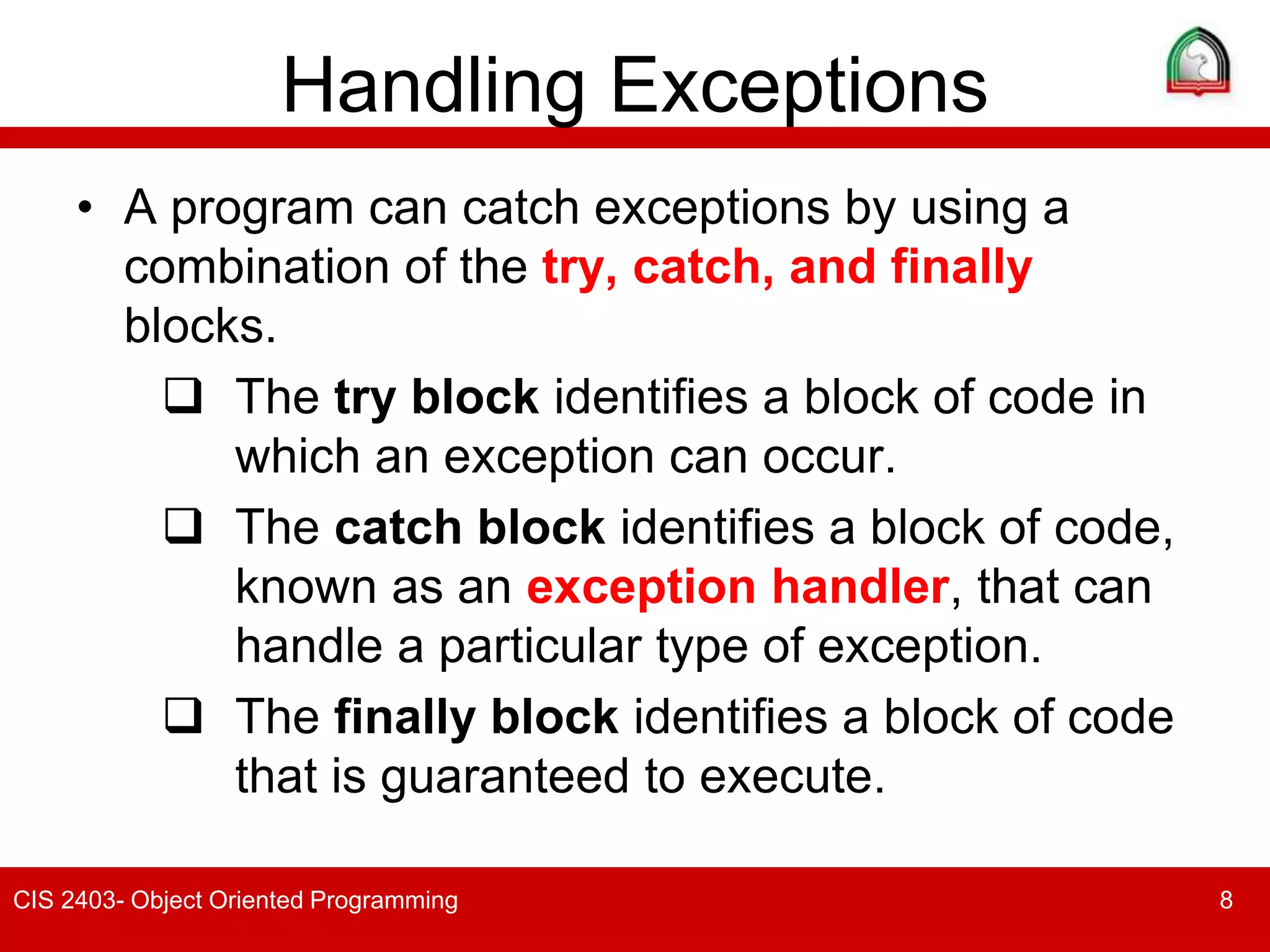 Exception handling | PPTX