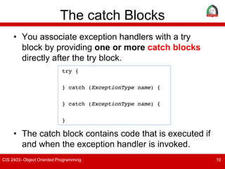 Exception handling | PPTX | Programming Languages | Computing