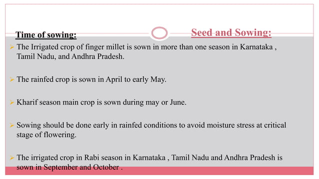 Finger millet .ppt | Agriculture | Industries