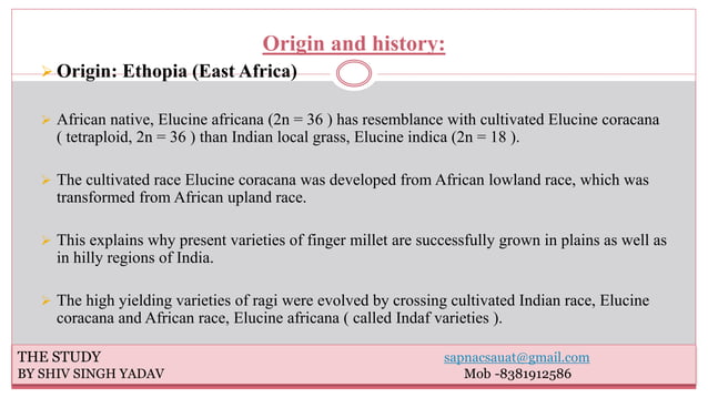 Finger millet .ppt | Agriculture | Industries