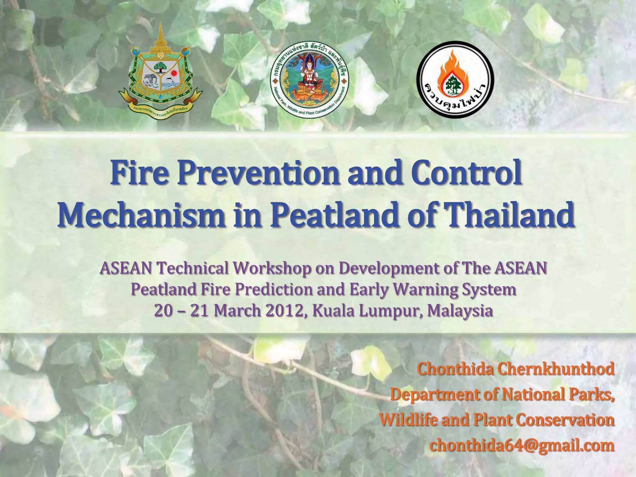 Fire Prevention and Control Mechanism in Peatland of Thailand | PDF