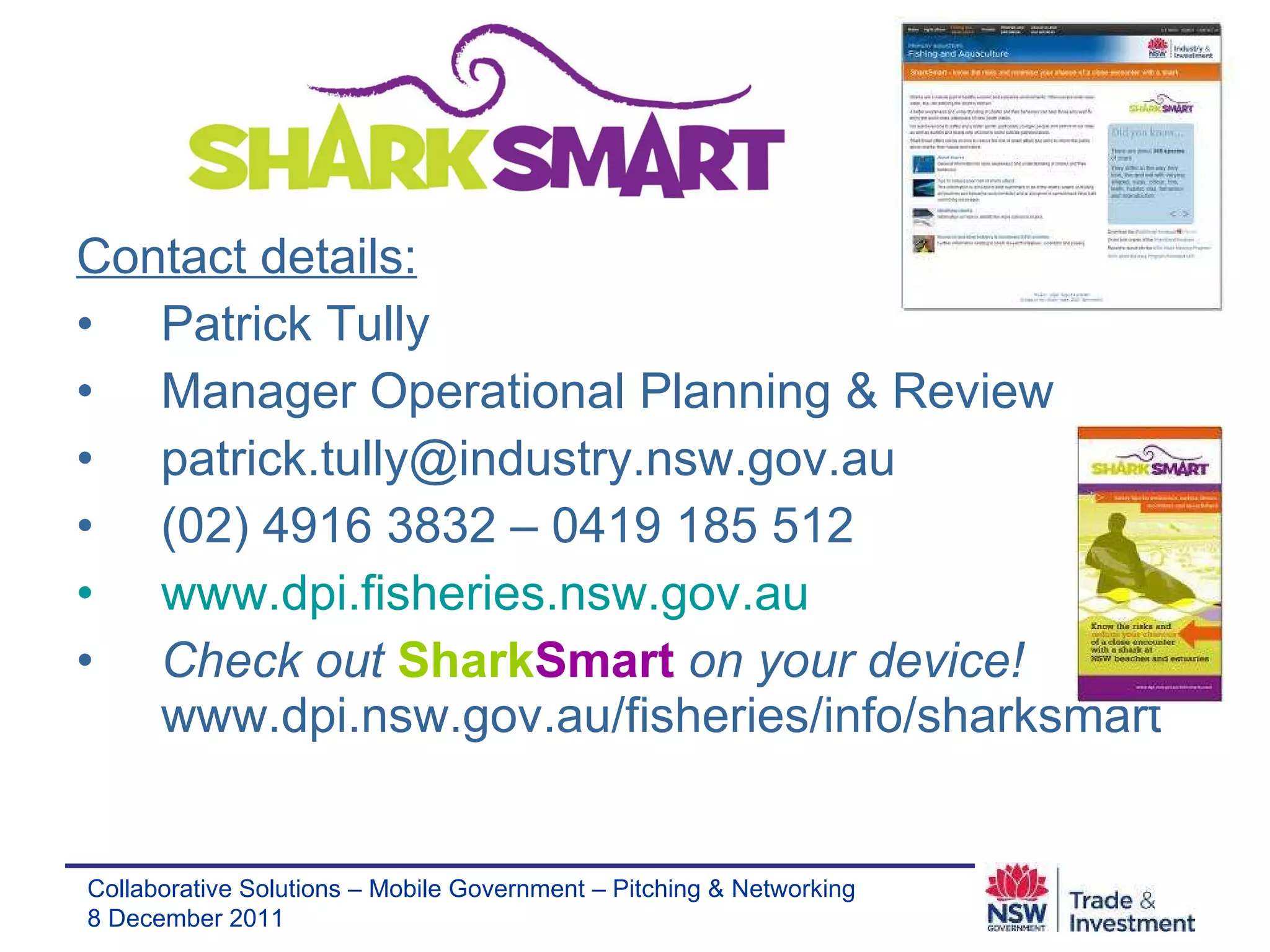 Fisheries NSW (Shark Smart) - Patrick Tully | PPT