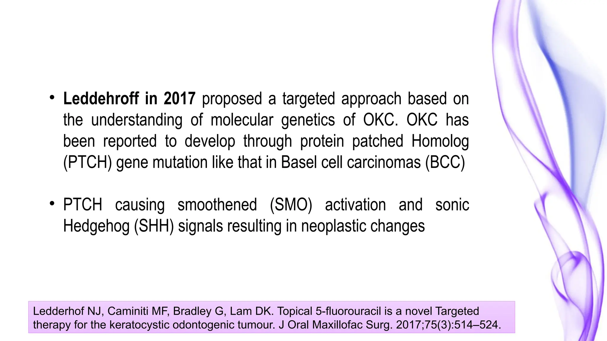 Topical 5-Fluorouracil in the treatment of OKC | PPTX