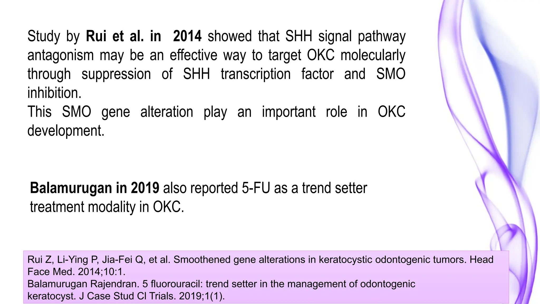 Topical 5-Fluorouracil in the treatment of OKC | PPTX