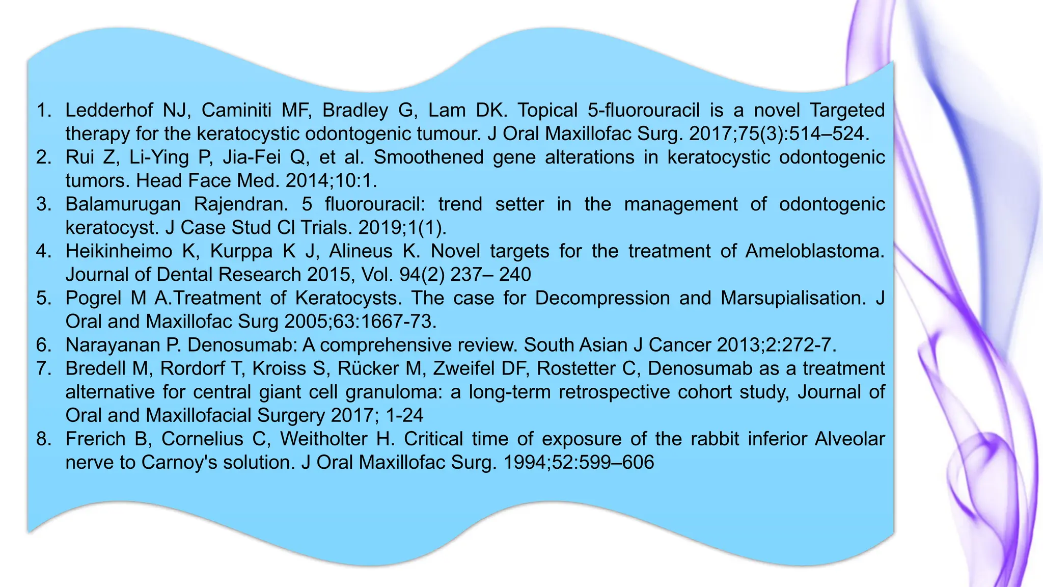 Topical 5-Fluorouracil in the treatment of OKC | PPTX