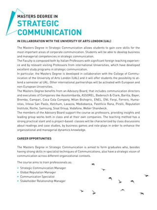 Flyer - Masterado en Comunicación Estratégica en la IULM | PDF