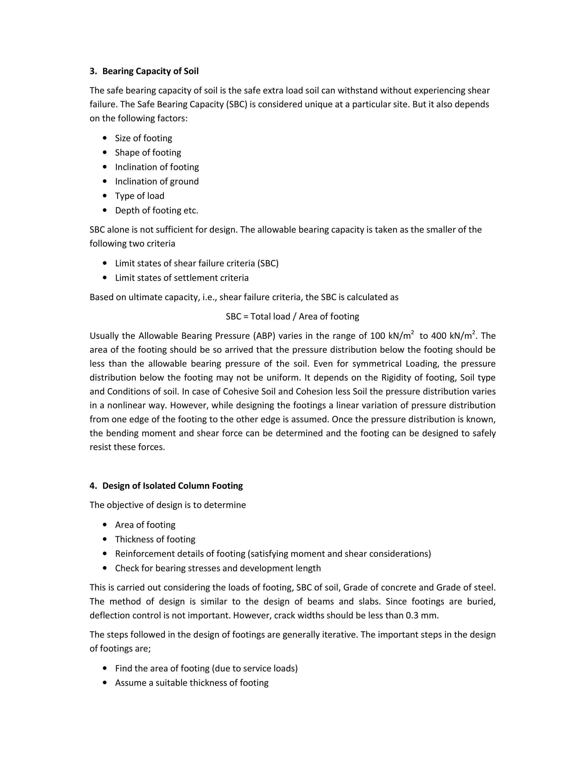 Design of isolated Reinforced concrete footing | PDF