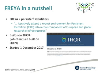 FREYA - Connected Open Identifiers for Discovery, Access and Use of Research Resources | PPT