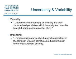 Risk Assessment and RIA, George Gray | PDF