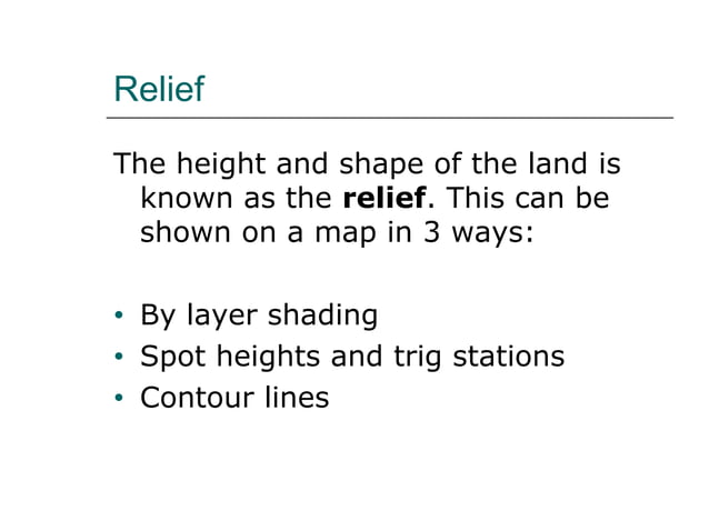 height on maps contours | PPT