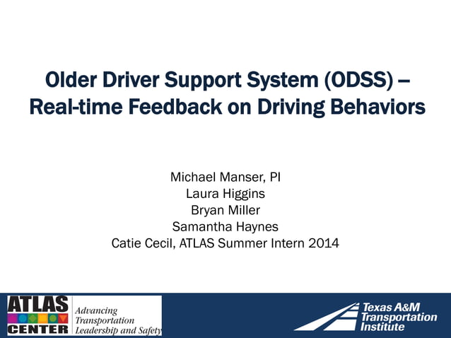 Older Driver Support Systems (ODSS) — Real-Time Feedback on Driving Behaviors | PDF | Auto ...