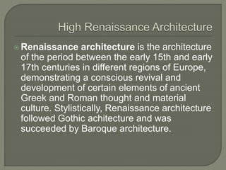 THEORY: High Renaissance Architecture | PPTX
